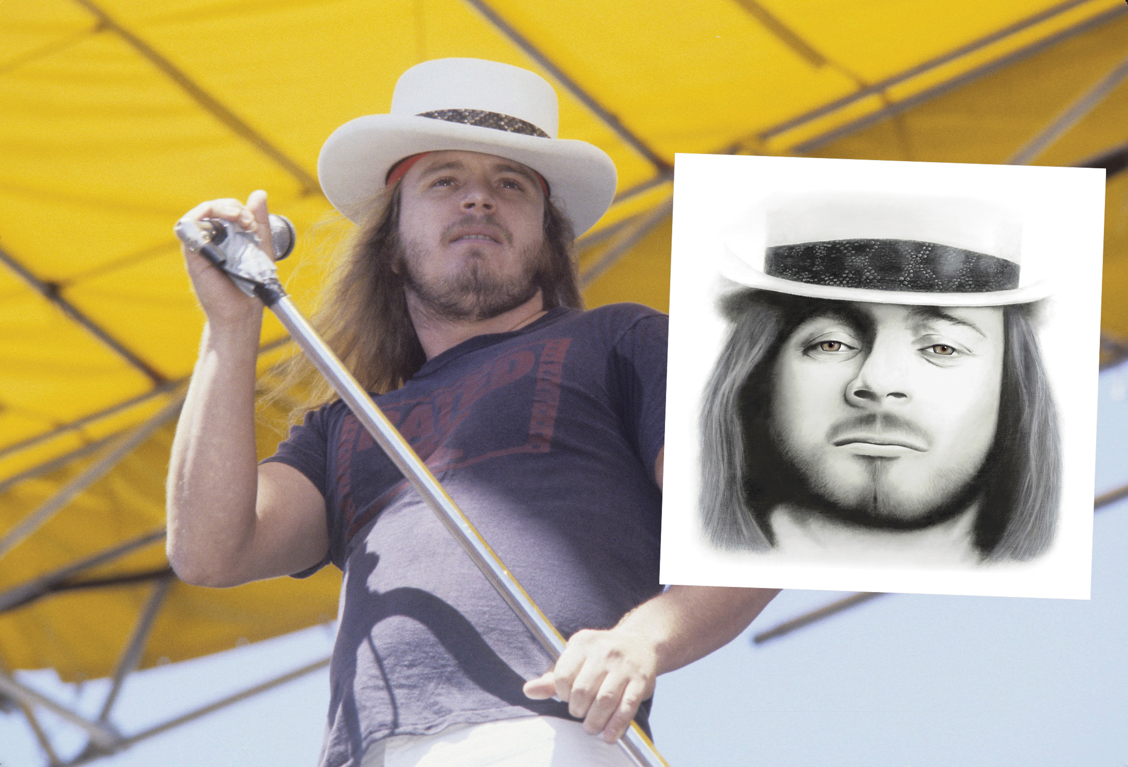Ronnie Van Zant portrait by Lynyrd Skynyrd drummer Michael Cartellone ...