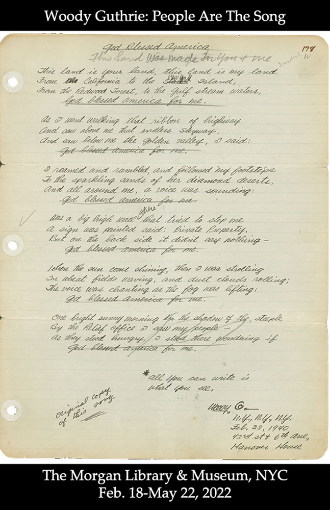 Woody Guthrie exhibition in NYC examines his public and personal life